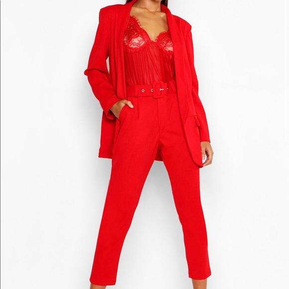 Boohoo | Pants & Jumpsuits | Red Suit Blazer And Pants | Poshmark